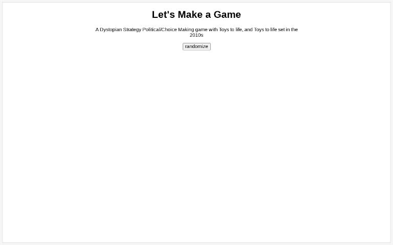 Let's Make a Game ― Perchance Generator