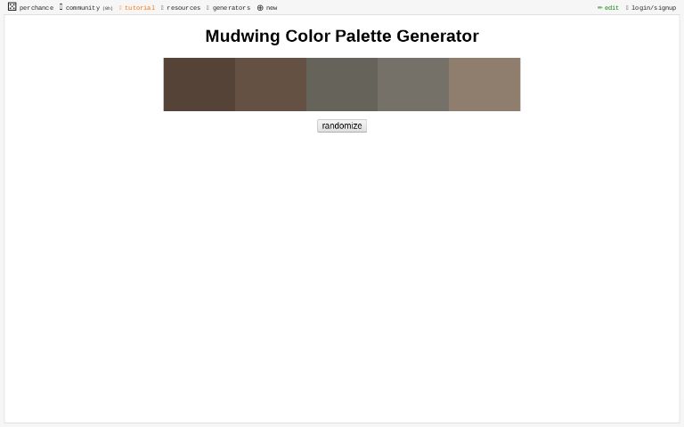 Mudwing Color Palette Generator
