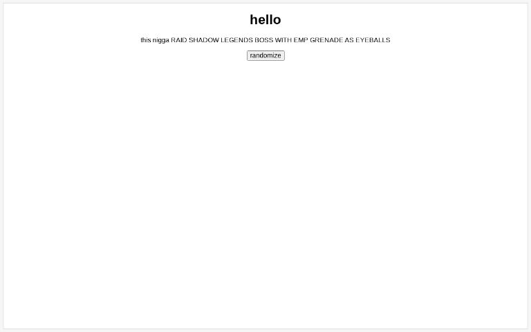 hello ― Perchance Generator