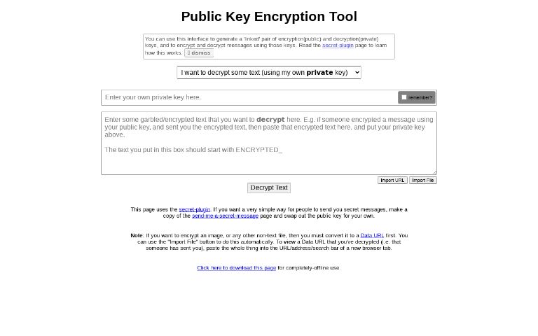 Public Key Encryption Tool ― Perchance Generator