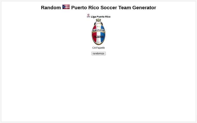 Random Puerto Rico Soccer Team Generator