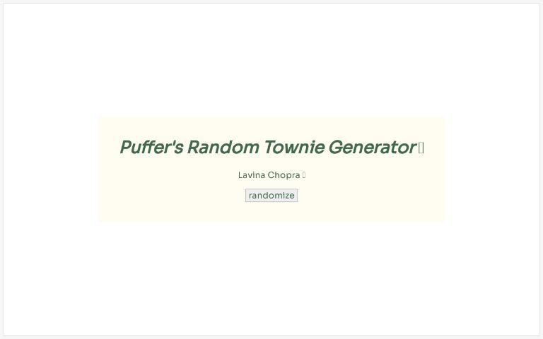 Puffer's Random Townie Generator 🐡