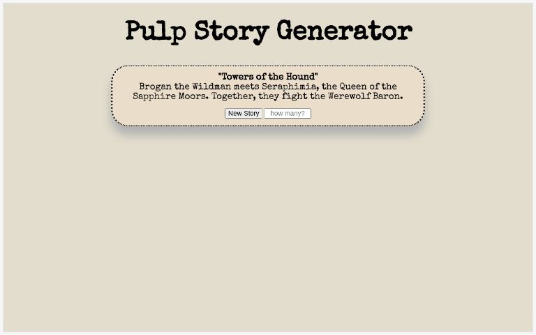 Pulp Story Generator