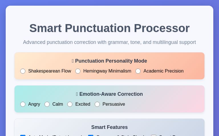 Smart Punctuation Processor ― Perchance Generator