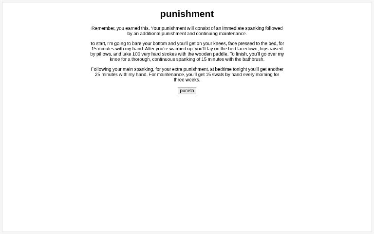 punishment ― Perchance Generator