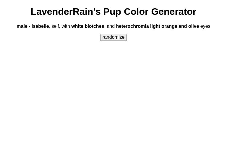 LavenderRain's Pup Color Generator