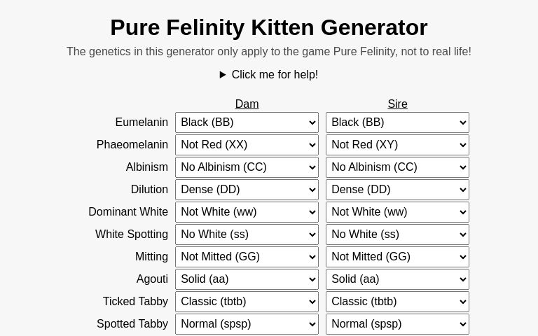 Pure Felinity Kitten Generator