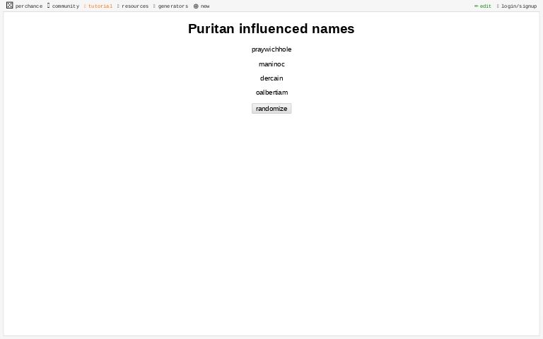 Puritan influenced names ― Perchance Generator