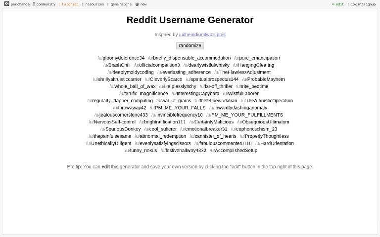 Reddit Username Generator