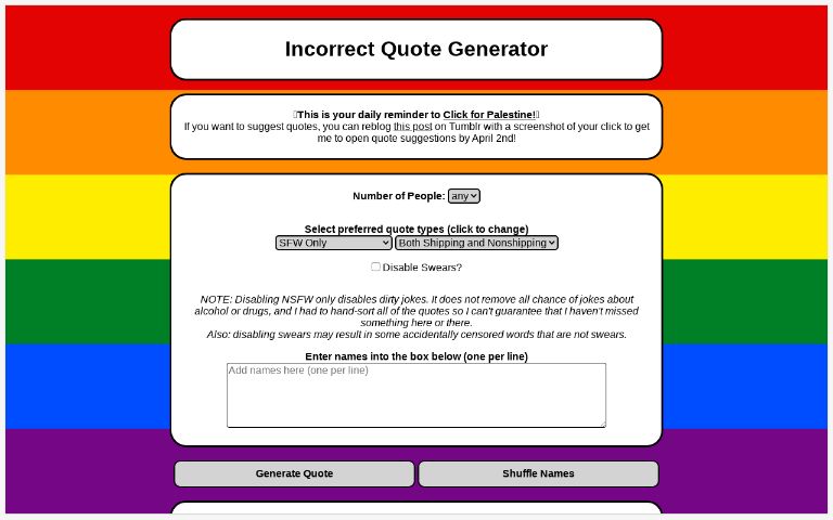 Incorrect Quote Generator