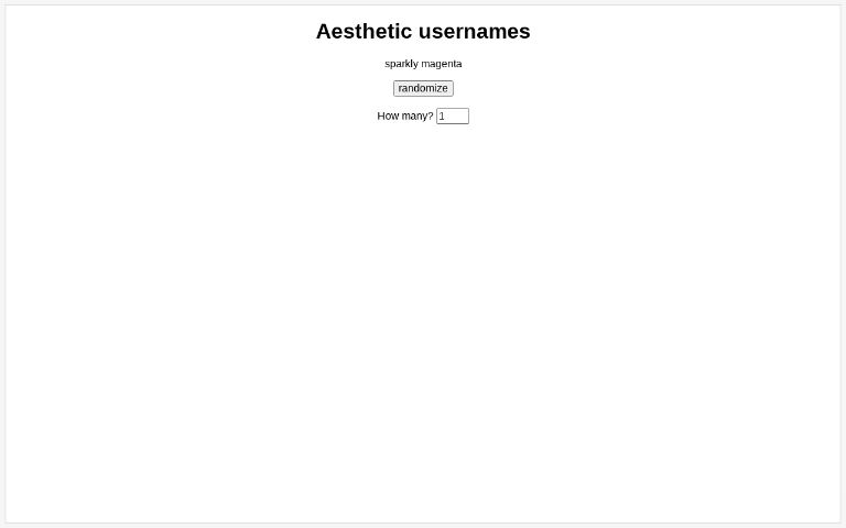 Aesthetic usernames ― Perchance Generator