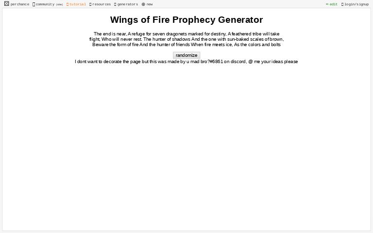 Wings of Fire Prophecy Generator