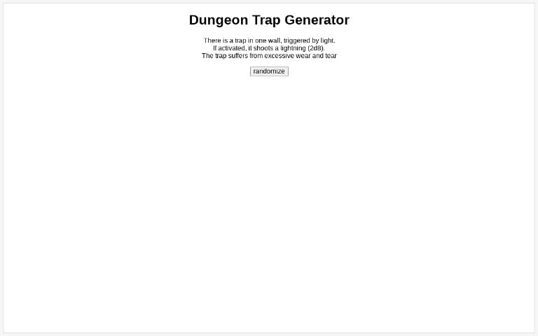 Dungeon Trap Generator