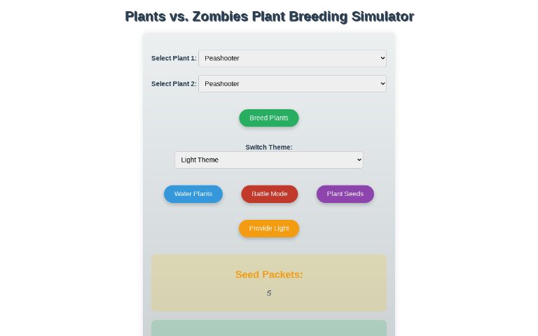 Plants vs. Zombies Plant Breeding Simulator ― Perchance Generator