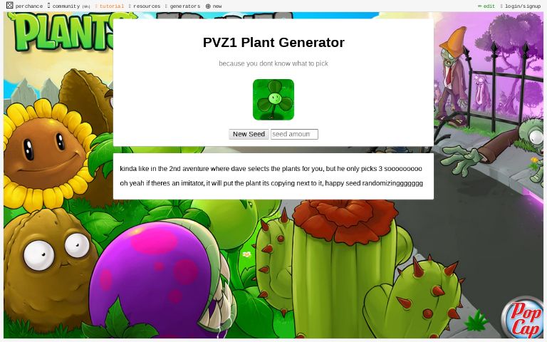 PVZ1 Plant Generator
