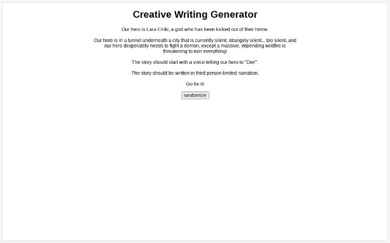Creative Writing Generator