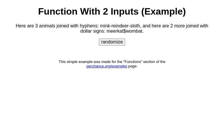Function With 2 Inputs (Example) ― Perchance Generator