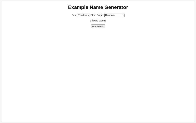 Example Name Generator