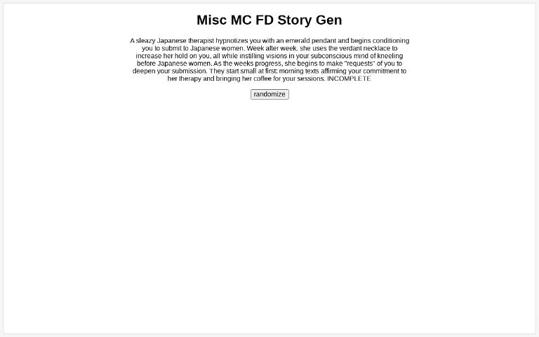 Misc MC FD Story Gen ― Perchance Generator