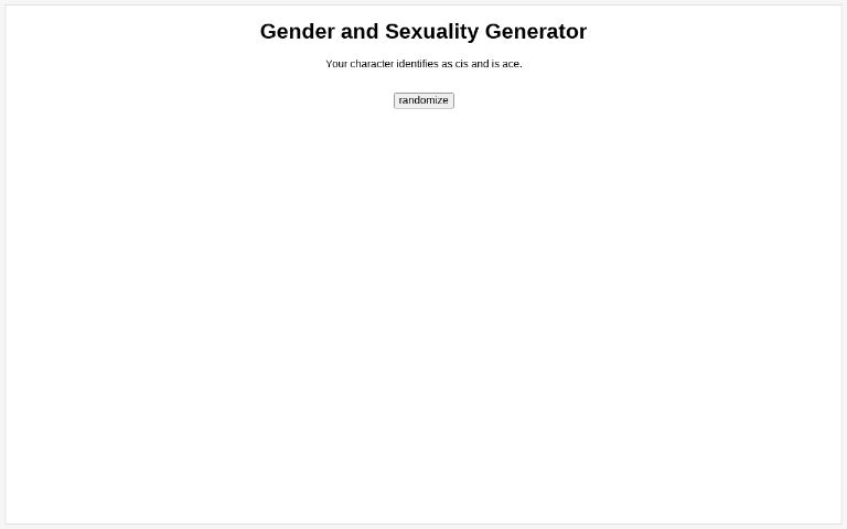 Gender and Sexuality Generator