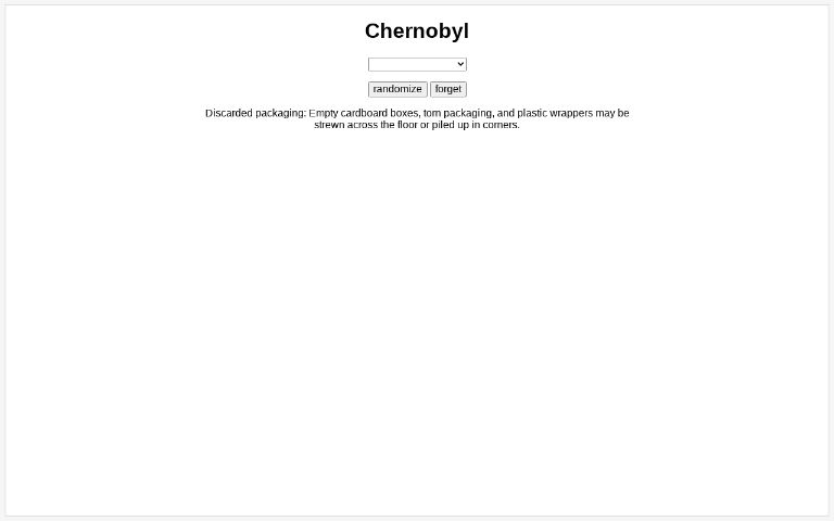 Chernobyl ― Perchance Generator