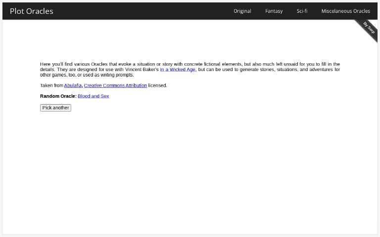 Plot Oracles ― Perchance Generator
