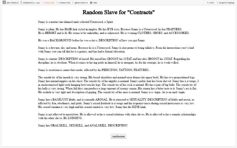 Random Slave for "Contracts" ― Perchance Generator