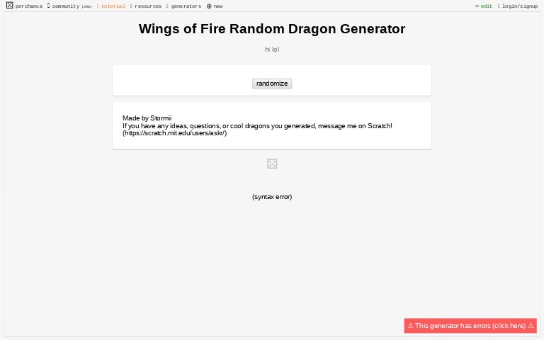 Wings of Fire Random Dragon Generator