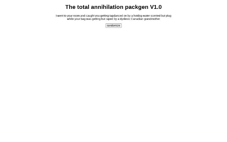 The total annihilation packgen V1.0 ― Perchance Generator