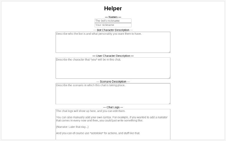Helper ― Perchance Generator