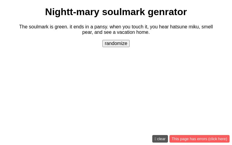 Nightt-mary soulmark genrator ― Perchance Generator