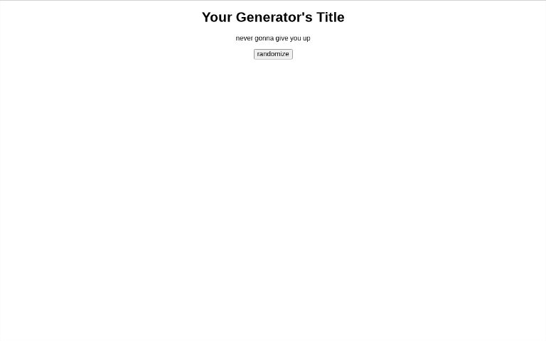 Minimal ― Perchance Generator