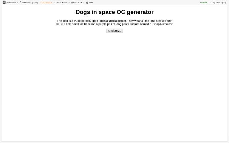 Dogs in space OC generator