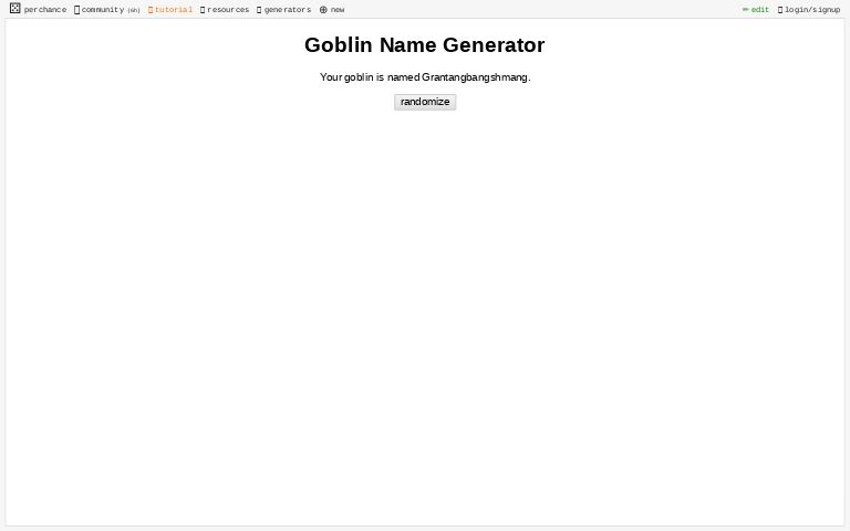 Goblin Name Generator