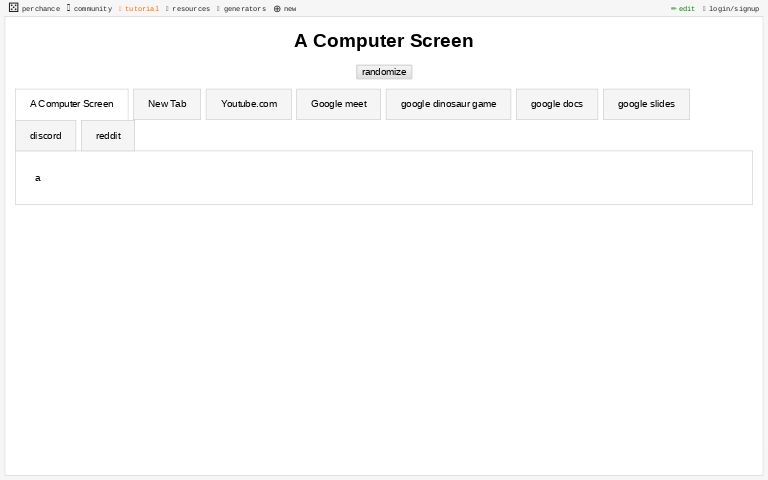 A Computer Screen ― Perchance Generator