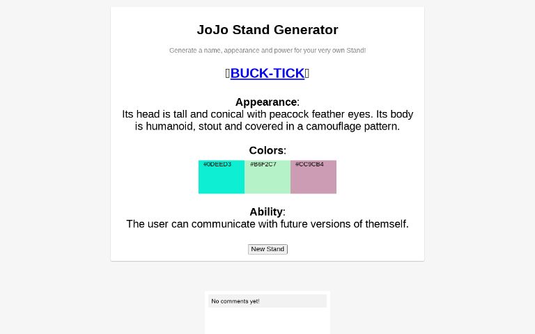 JoJo Stand Generator