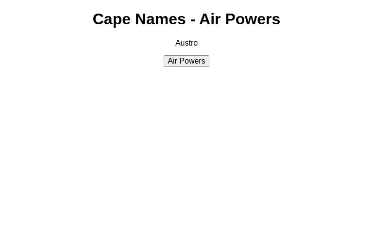 Cape Names - Air Powers ― Perchance Generator