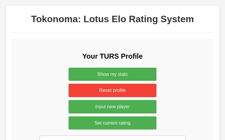 Tokonoma: Lotus Elo Rating System ― Perchance Generator