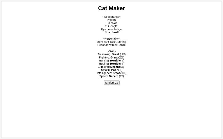 Cat Maker ― Perchance Generator