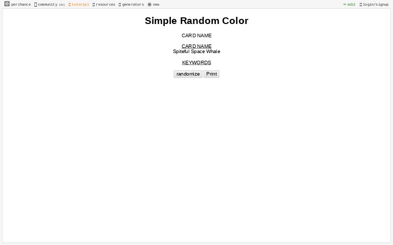 Simple Random Color ― Perchance Generator