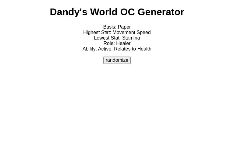 Dandy's World OC Generator