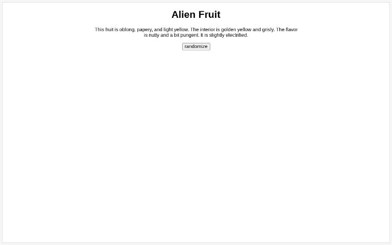 Alien Fruit ― Perchance Generator