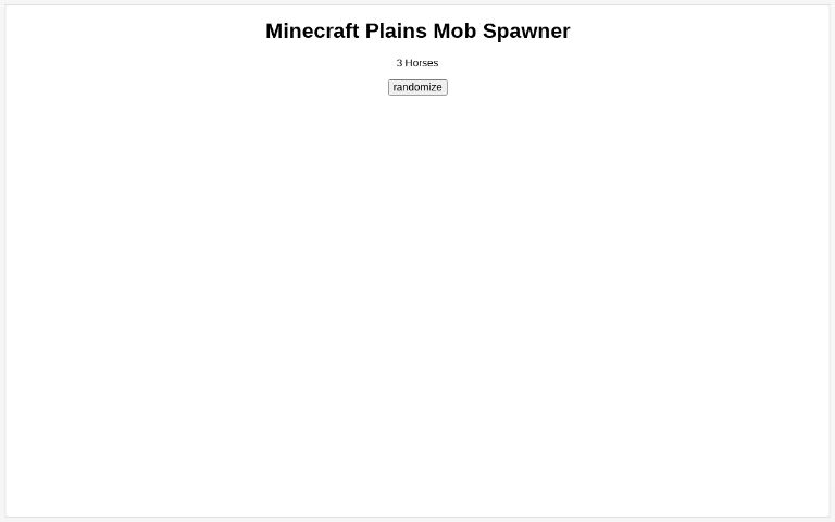 Minecraft Plains Mob Spawner ― Perchance Generator