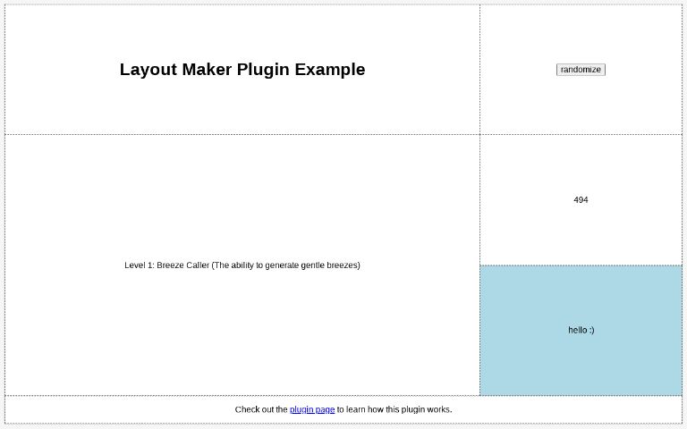 Layout Maker Plugin Example