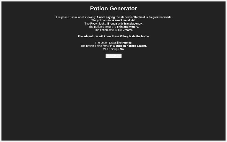 Potion Generator
