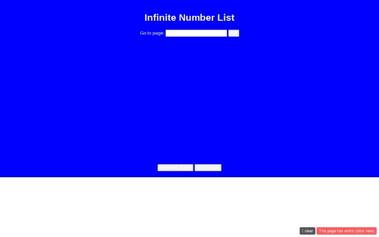 Infinite Number List ― Perchance Generator