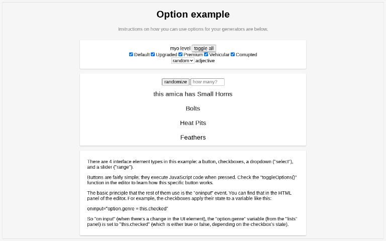 Option example ― Perchance Generator