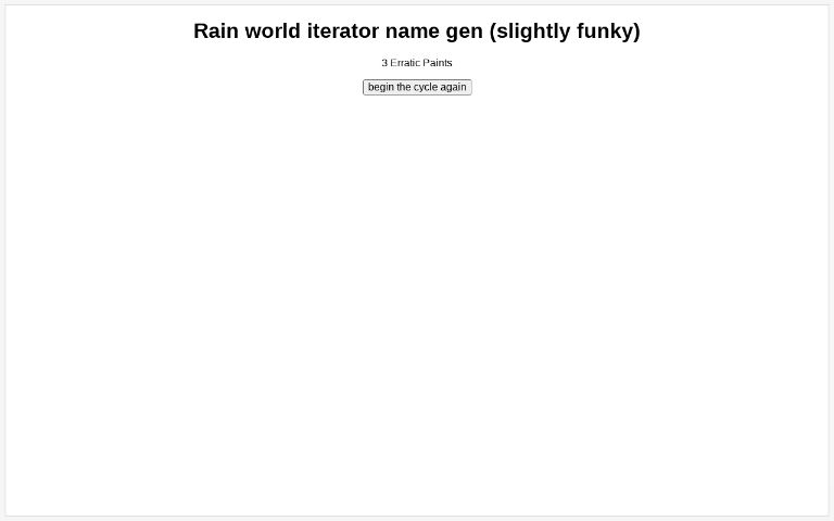 Rain world iterator name gen (slightly funky)