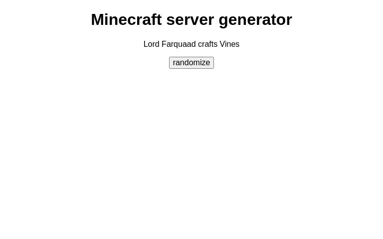 Minecraft server generator