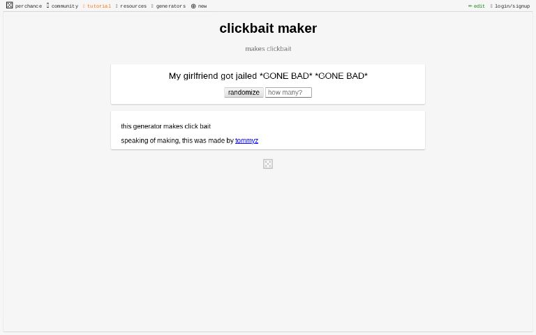 clickbait maker ― Perchance Generator